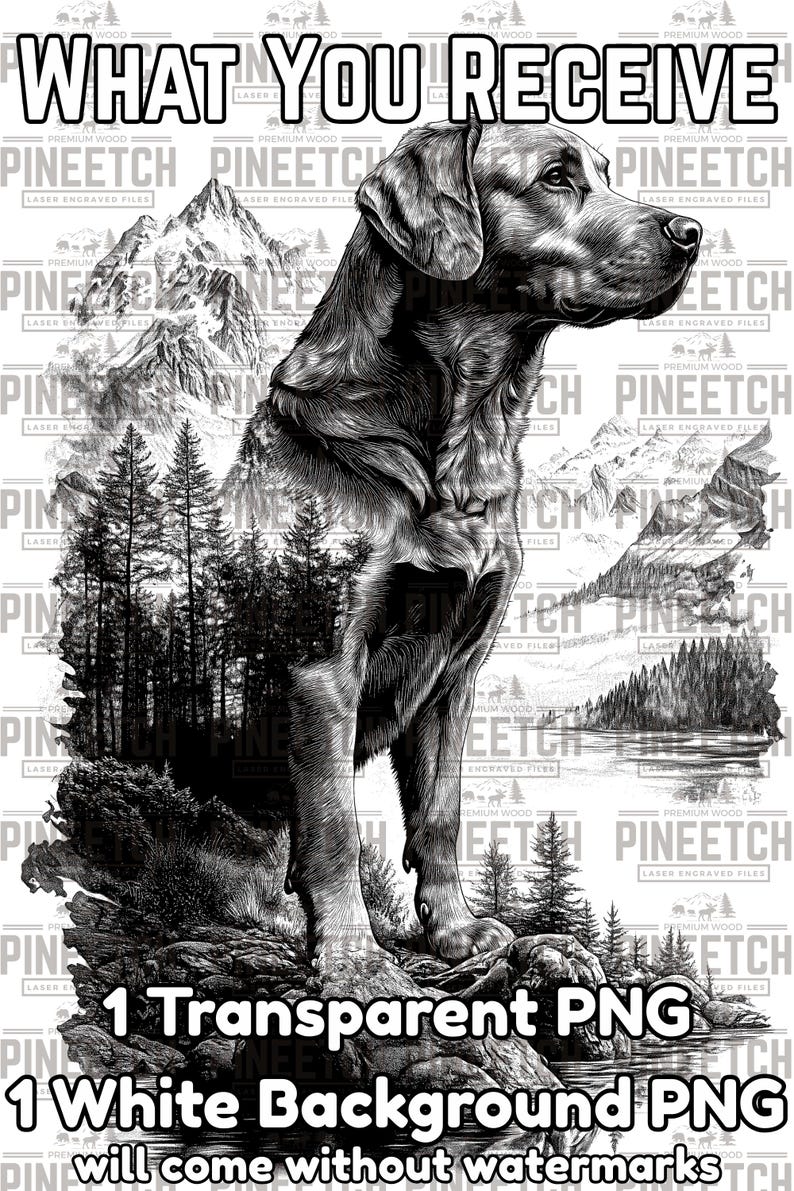 Labrador Laser Engraving File - Ready to Engrave PNG - Double Exposure ...
