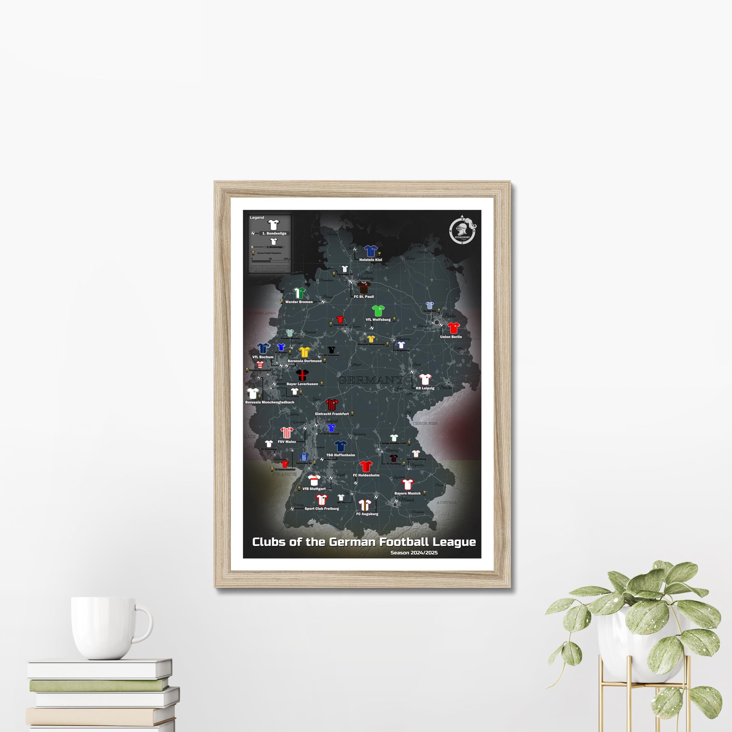 German Football Clubs Map (digital Download, No Frame) - Etsy