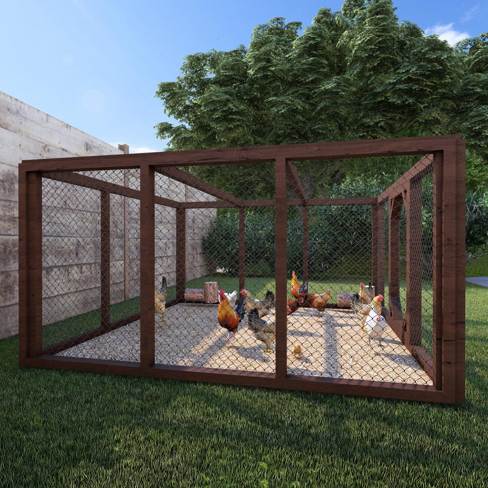 8x8 Chicken Coop Run Plans: DIY Step-by-step Guide - Etsy