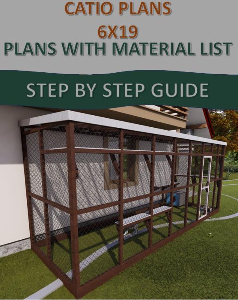 Large 6x19 Catio Build Plans: DIY Cat House Plan - Etsy