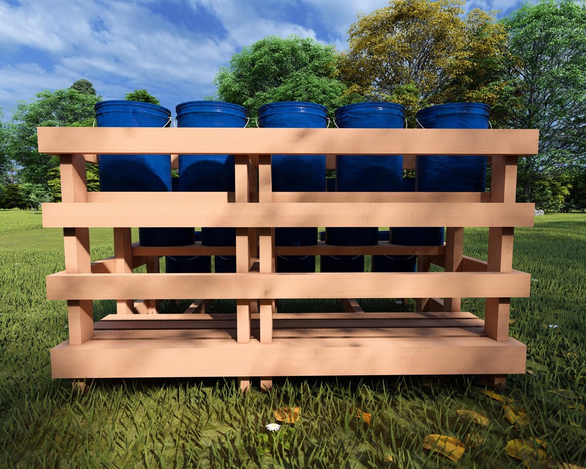 DIY 15-bucket Garden Stand Plans: Tiered Wood Frame (digital PDF ...