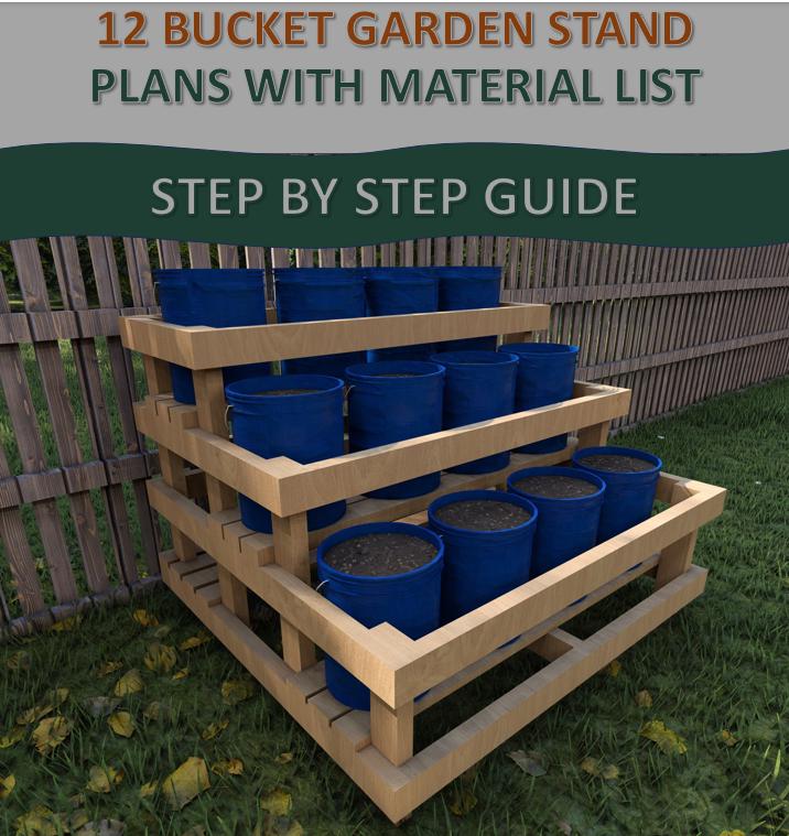 5 Gallon Bucket Garden Plans Diy Six 5 Gallon Bucket Garden Stand