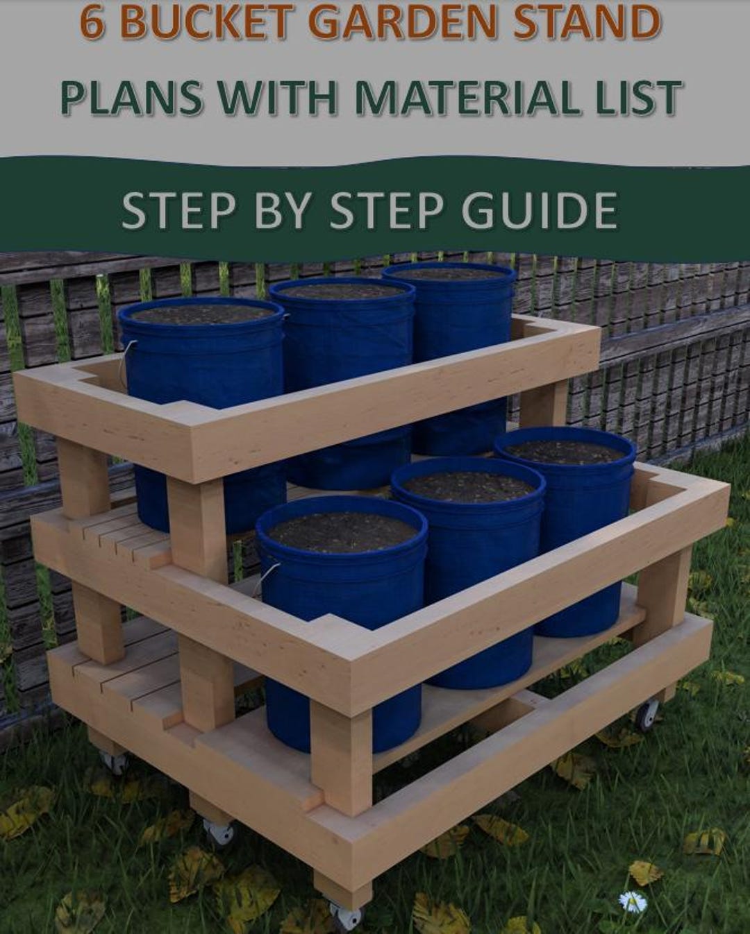 DIY 6-bucket Garden Stand Plans: Mobile Tiered Design (digital Download ...