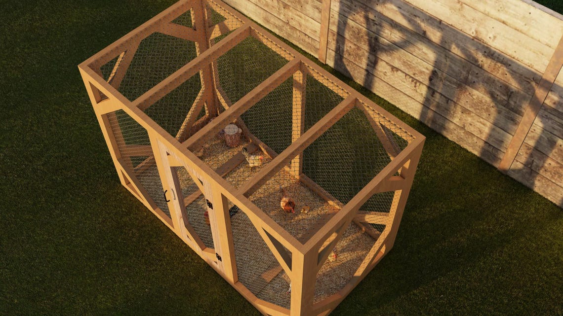 8x4 Chicken Coop Run Plans: Step-by-step Guide - Etsy