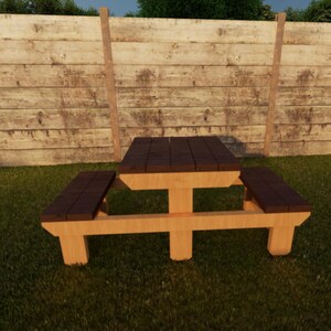 Two Person Picnic Table Plans: Handcrafted Wooden Outdoor Table - Etsy