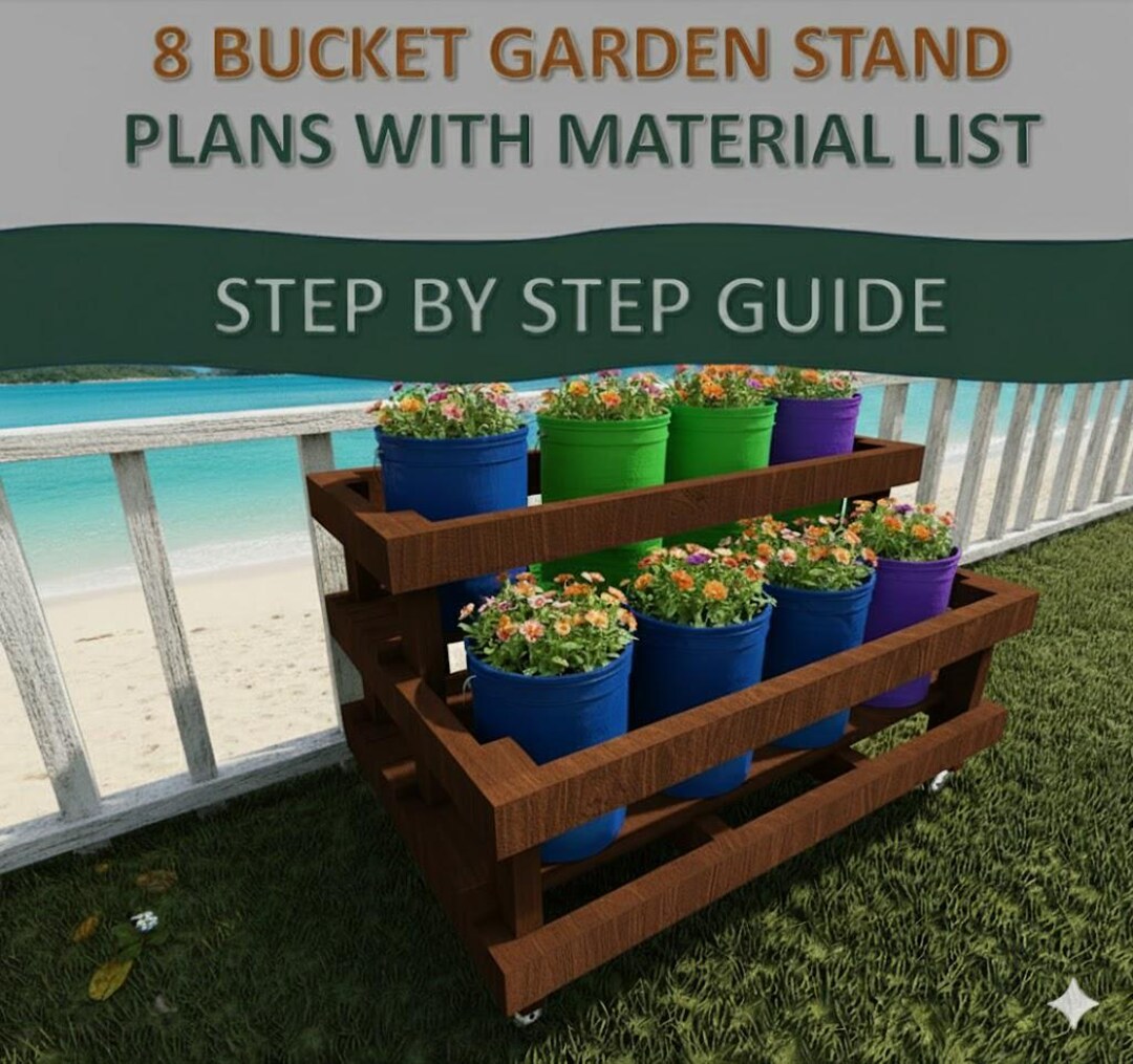 DIY 8 Bucket Garden Stand Plans 5-gallon: Digital PDF Download - Etsy