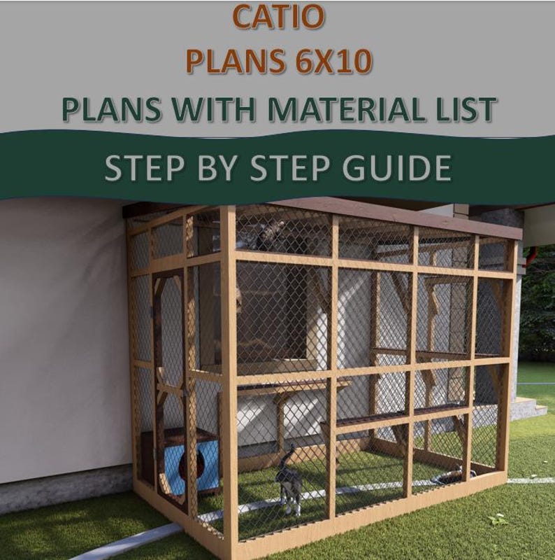 Large 6x10 Catio Plans: DIY Cat House Blueprint - Etsy