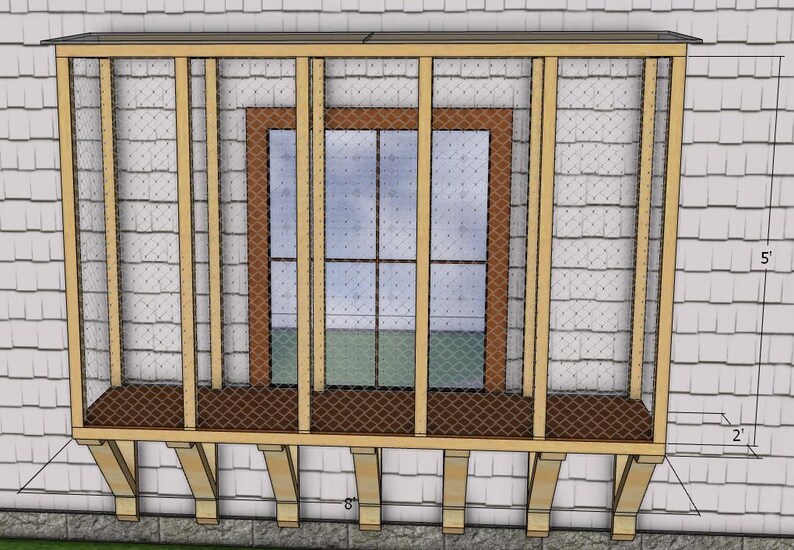 2x8 Window Catio Plans: DIY Cat House Building Guide (digital Download ...