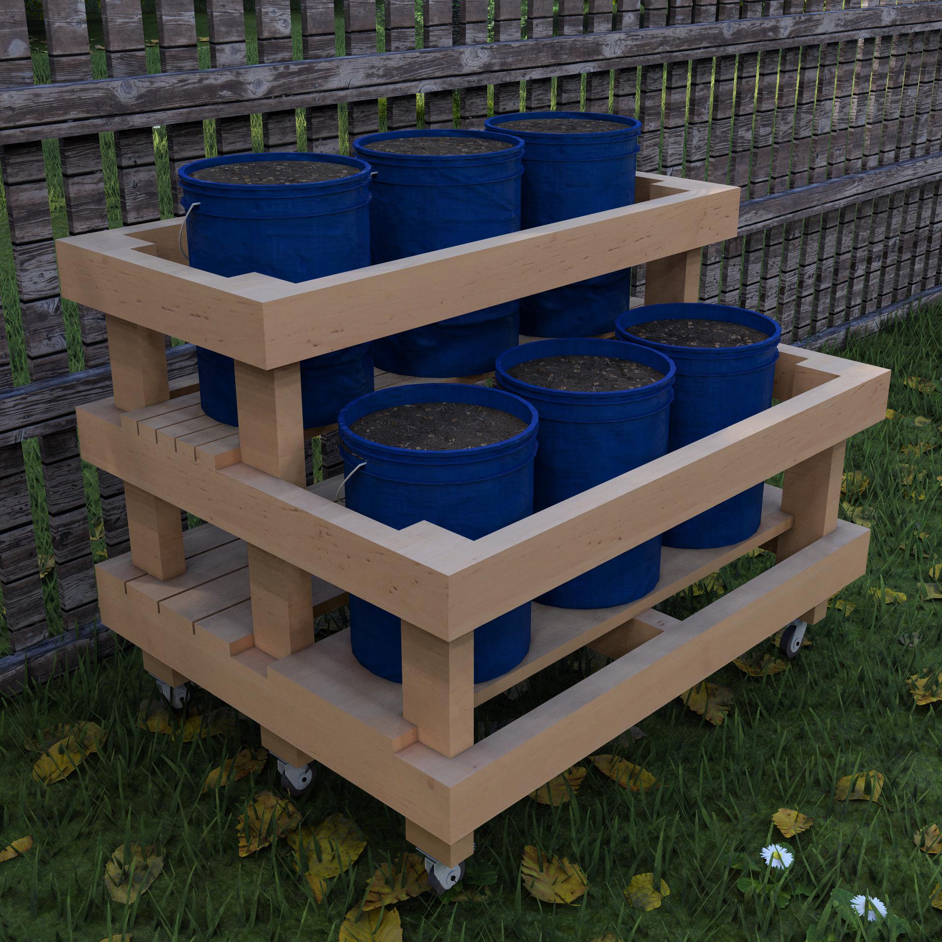 DIY 6-bucket Garden Stand Plans: Mobile Tiered Design 5-gallon (digital ...