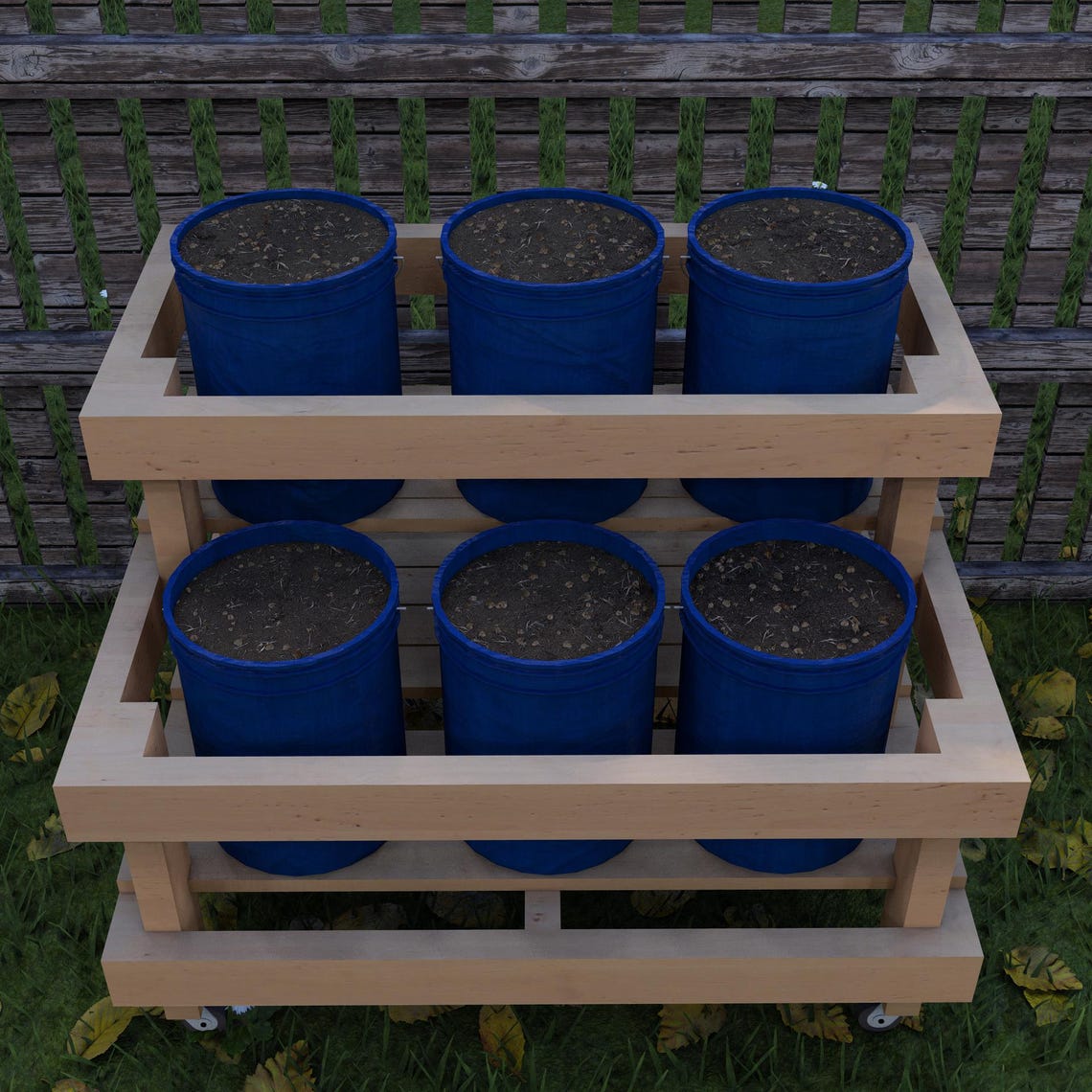 DIY 6-bucket Garden Stand Plans: Mobile Tiered Design 5-gallon (digital ...