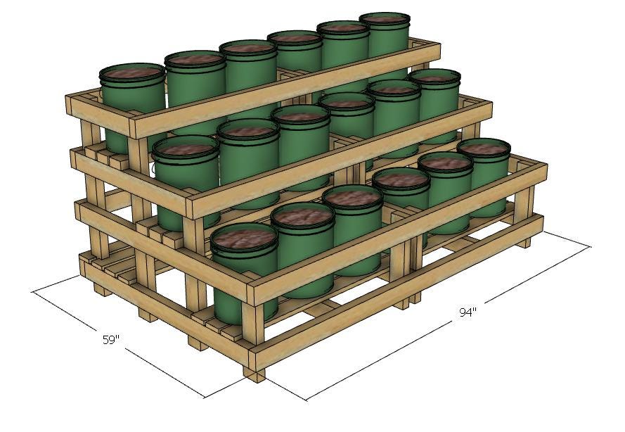 DIY 18 Bucket Tiered Garden Stand Plans 5-gallon (digital PDF Download ...