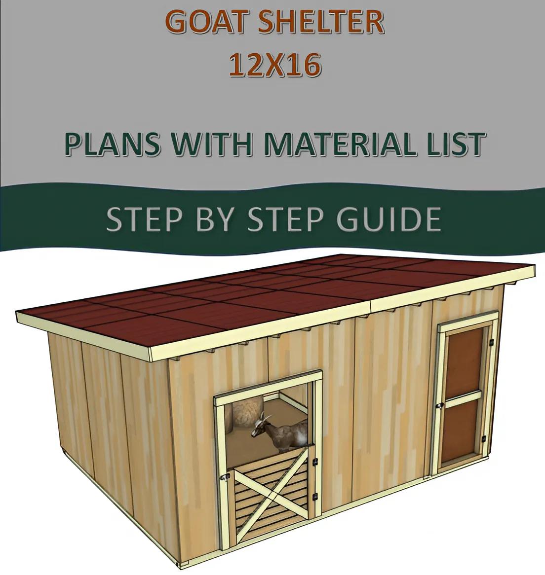 12x16 Goat Shelter Plans: DIY Goat/sheep/pig House With Storage - Etsy