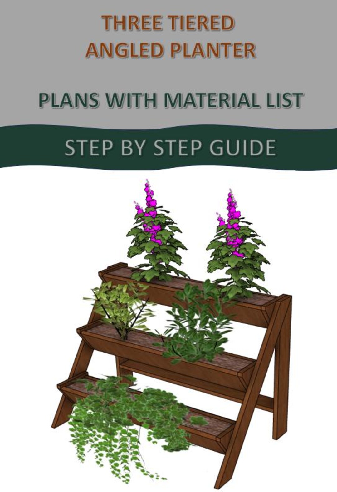 Three Tiered Angled Planter Plans - Tiered Planter Plans - Planter ...