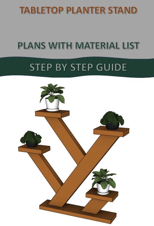 Tabletop Planter Stand Plans: V-shaped Wooden Design - Etsy