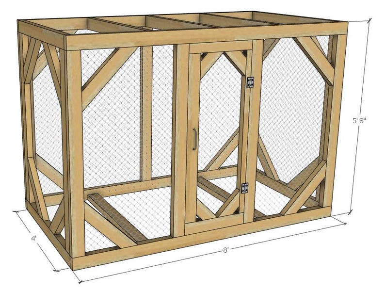 8x4 Chicken Coop Run Plans: Step-by-step Guide - Etsy
