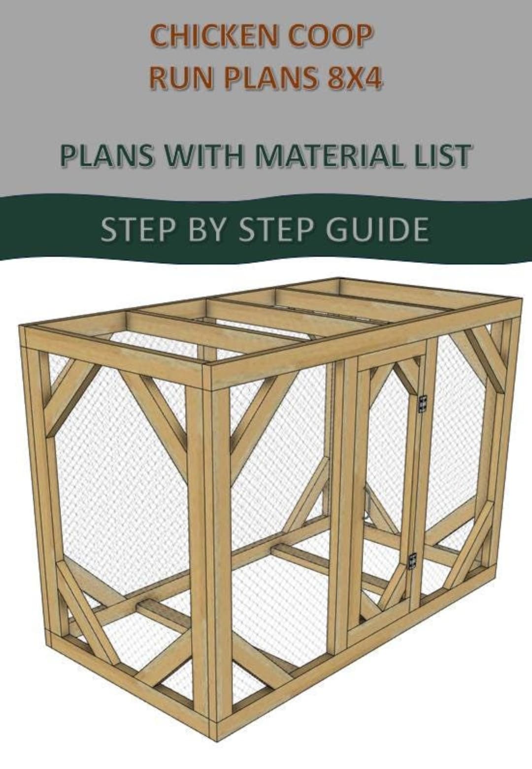 8x4 Chicken Coop Run Plans: Step-by-step Guide - Etsy