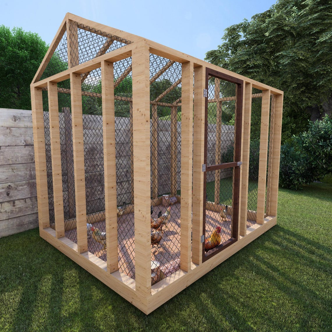 8x10 Chicken Coop Run Plans: DIY Step-by-step Guide - Etsy