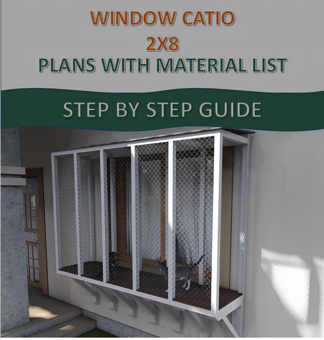 2x8 Window Catio Plans: DIY Cat House Building Guide (digital Download ...