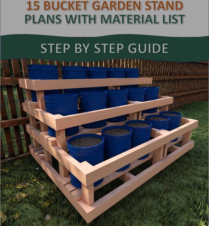 5-gallon Bucket Garden Stand Plans - Easy DIY Bucket Garden Stand Plans ...