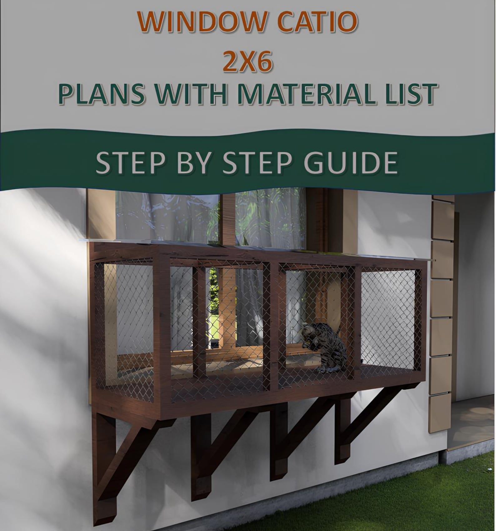 2x6 Window Catio Plans: DIY Cat House Building Plan (PDF) - Etsy