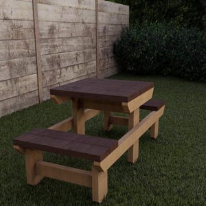 Two Person Picnic Table Plans: Handcrafted Wooden Outdoor Table - Etsy
