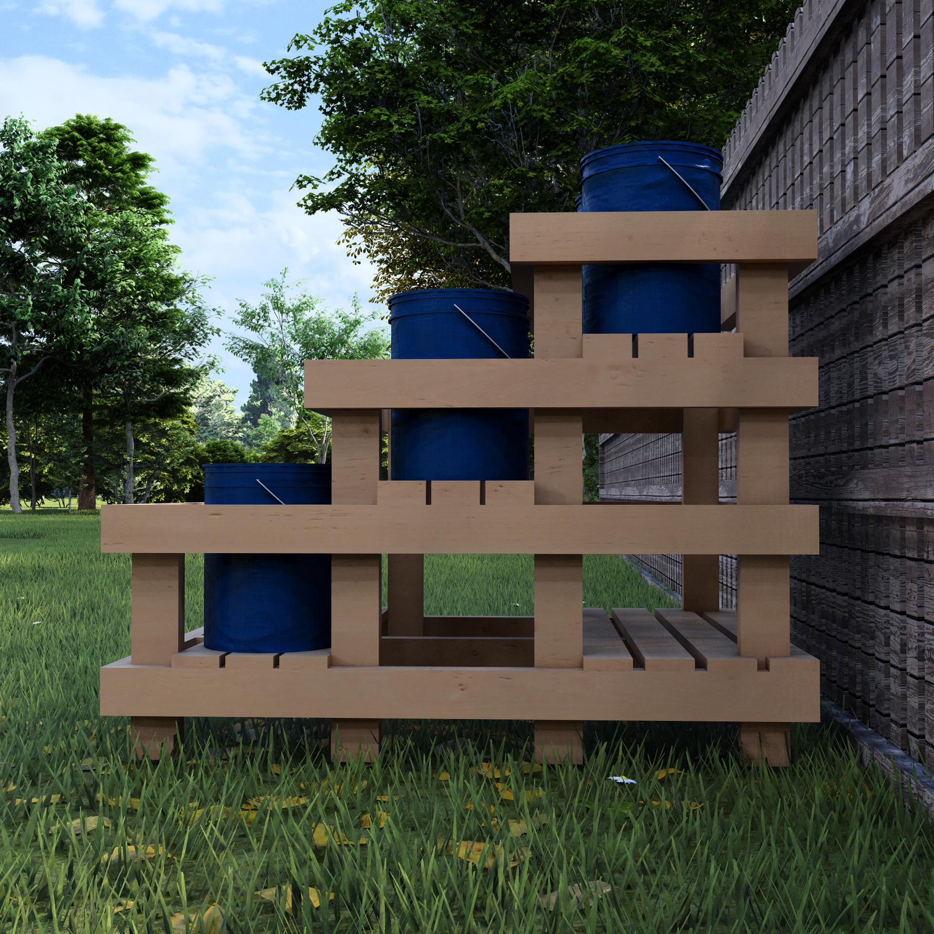 DIY 9-bucket Garden Stand Plans: Tiered Wood Frame 5-gallon (digital ...