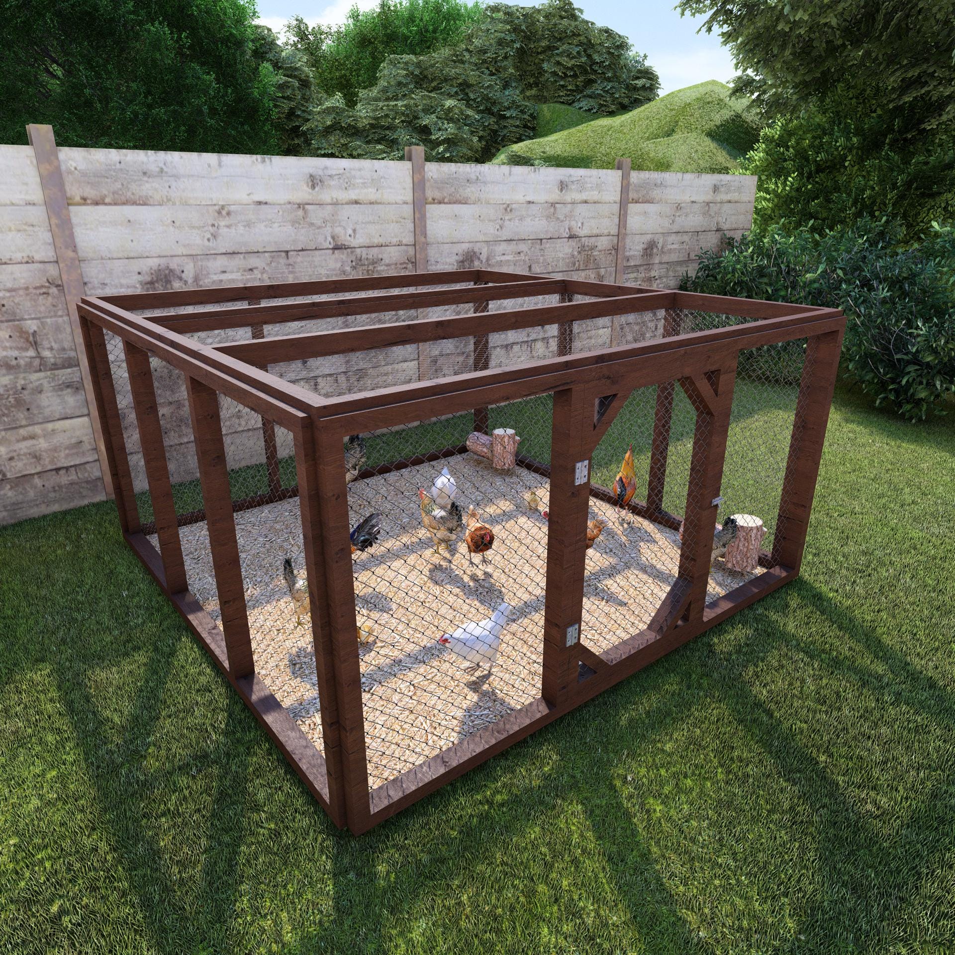 8x8 Chicken Coop Run Plans: DIY Step-by-step Guide - Etsy