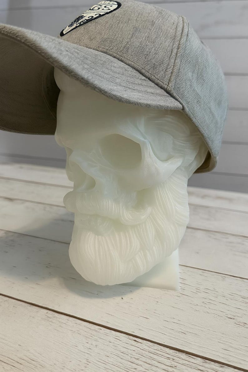 Bearded Skull 3D Printed - Unique Home Decor, Customizable, Handmade ...