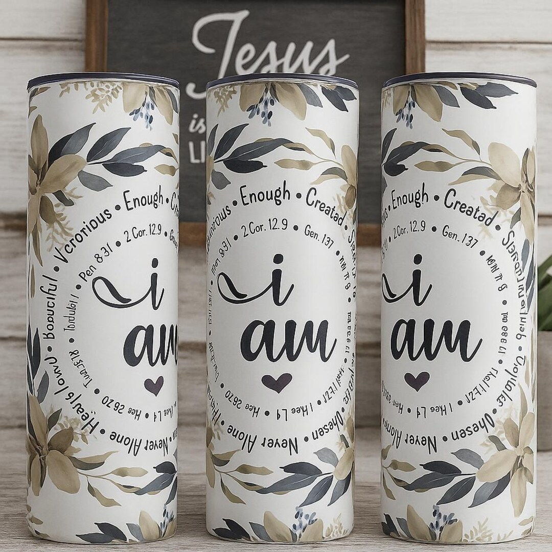 I Am Christian Affirmations Ready to Ship- Skinny Tumbler Personalized ...
