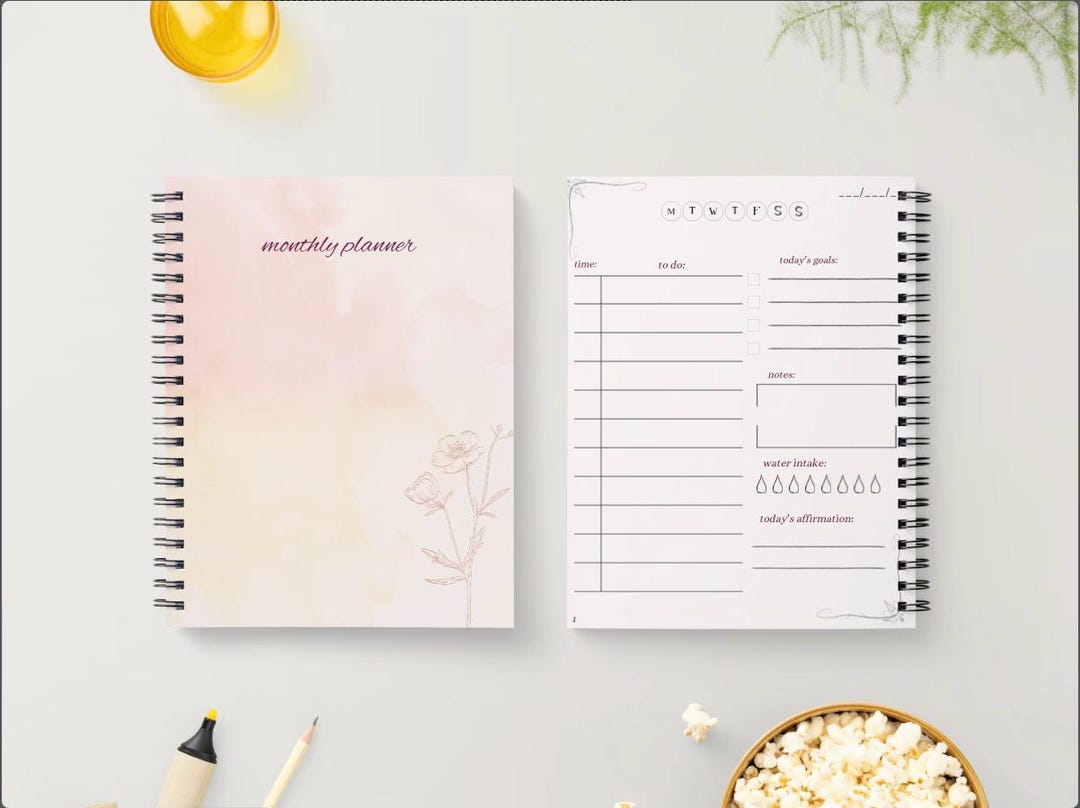 Printable Monthly Planner Task Tracking Digital Planner for Organazing ...