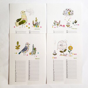 Perpetual Birthday Calendar, Birds, Botanical Illustrations - Etsy