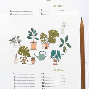 Birthday Calendar, Plants Illustrations, A5 Calendar Illustrated - Etsy