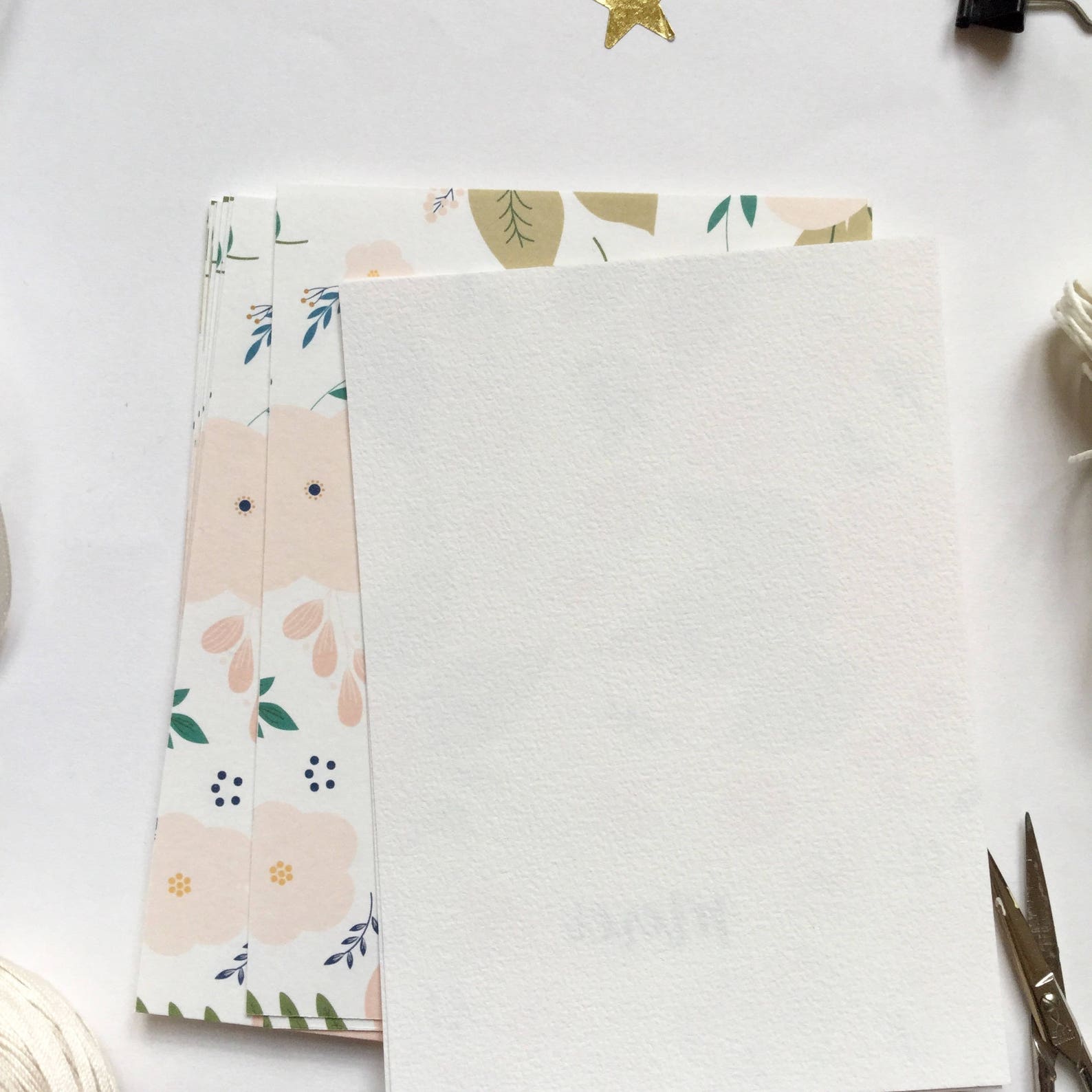 Botanical Thank You Card Set Simples Cards - Etsy