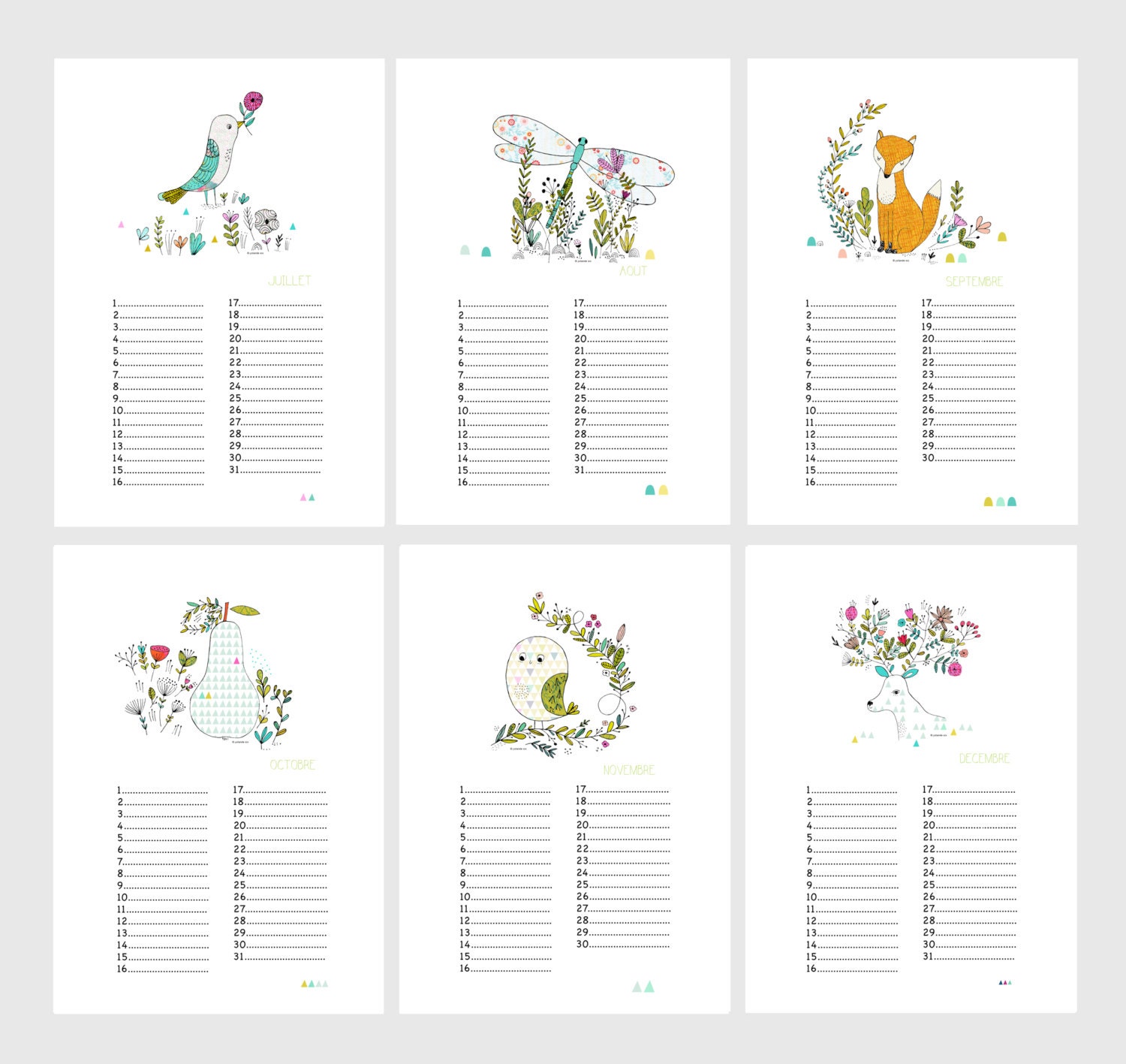 Perpetual Birthday Calendar Blue Birds Size A4 - Etsy