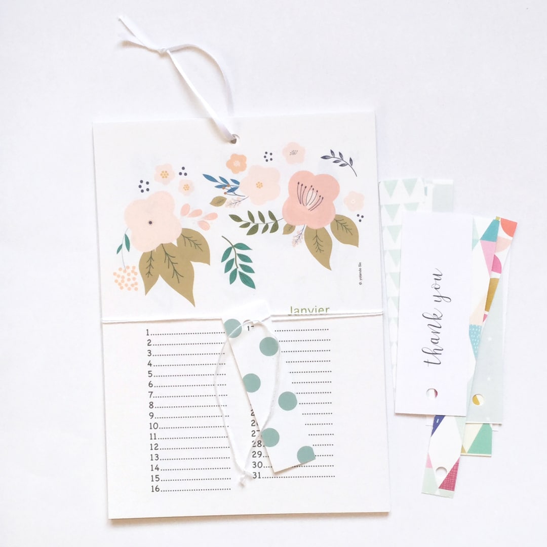 Floral Birthday Calendar, Perpetual Illustrated Calendar, Flowers ...