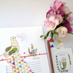 Perpetual Birthday Calendar, Birds, Botanical Illustrations - Etsy
