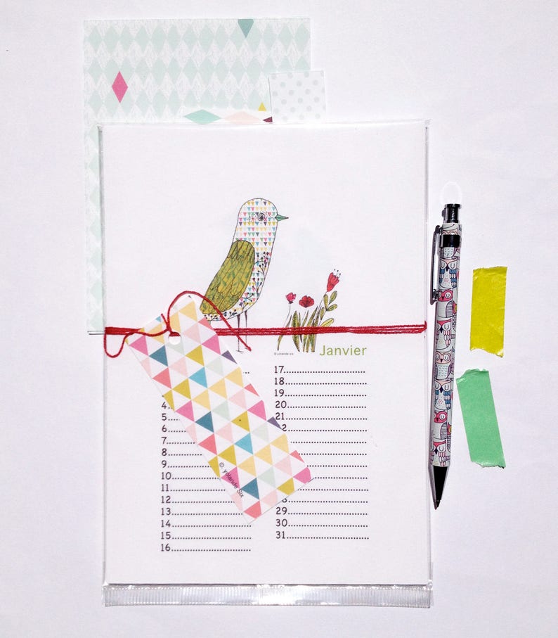 Perpetual Birthday Calendar Birds Botanical Illustrations | Etsy