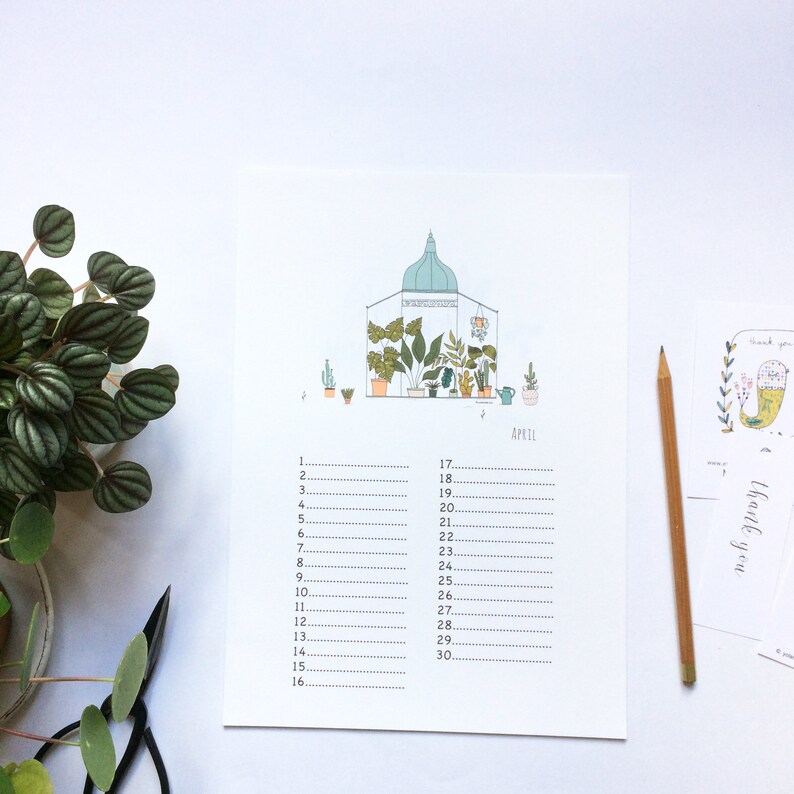 Calendrier illustré pour noter les anniversaires | Etsy France