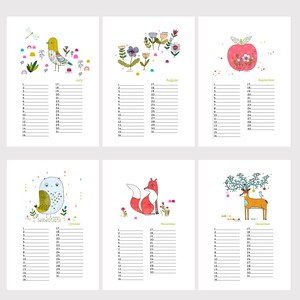 Perpetual Birthday Calendar, Birds, Botanical Illustrations - Etsy