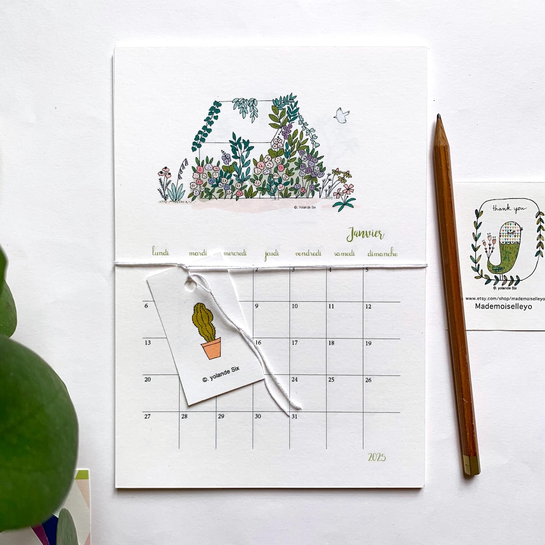 2025 Calendar Size A5, 2025 Illustrated Plants Calendar, Greenhouse ...