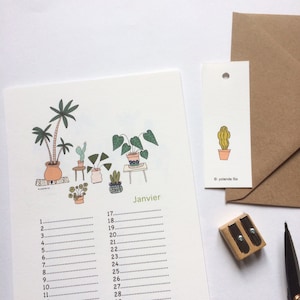 Birthday Calendar, Plants Indoor, Perpetual Calendar Illustrated A5 - Etsy