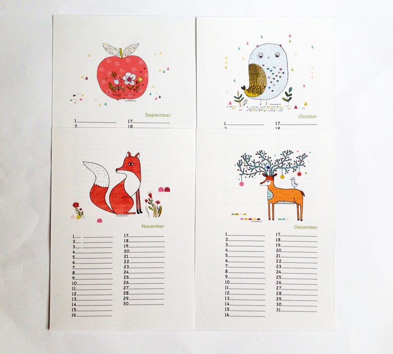 Perpetual Birthday Calendar Birds Botanical Illustrations - Etsy