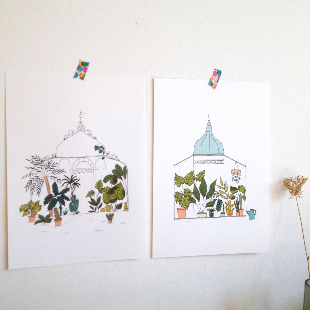 3 Posters Greenhouse, Tropical Garden - Etsy