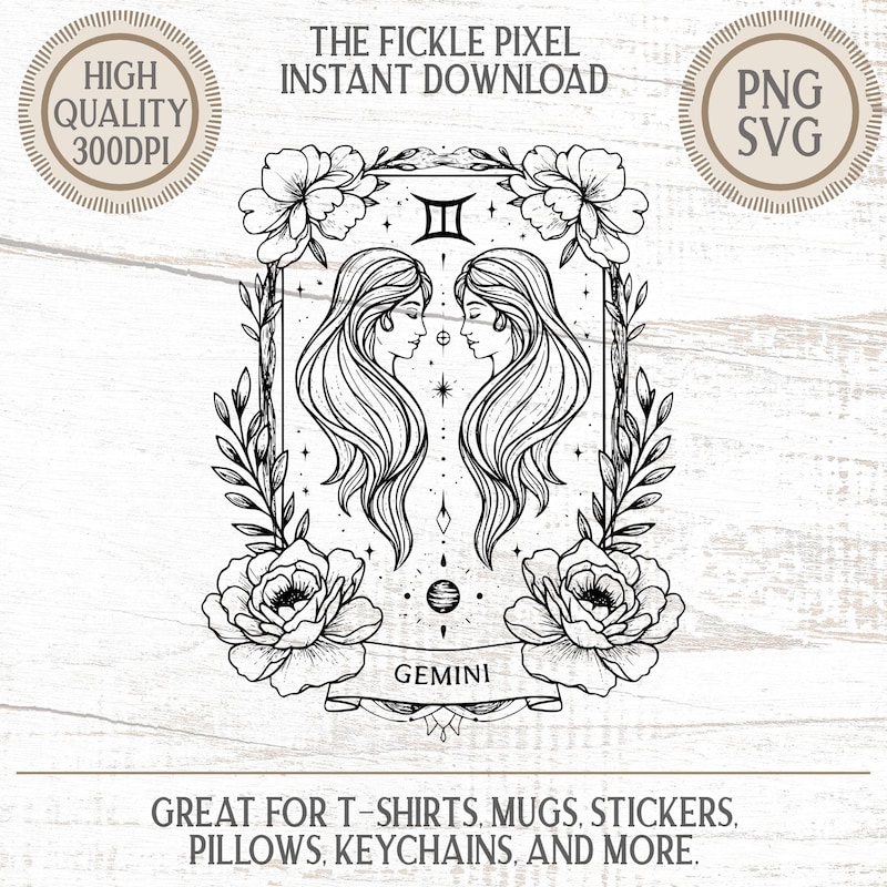 Gemini Tattoo Design - Etsy