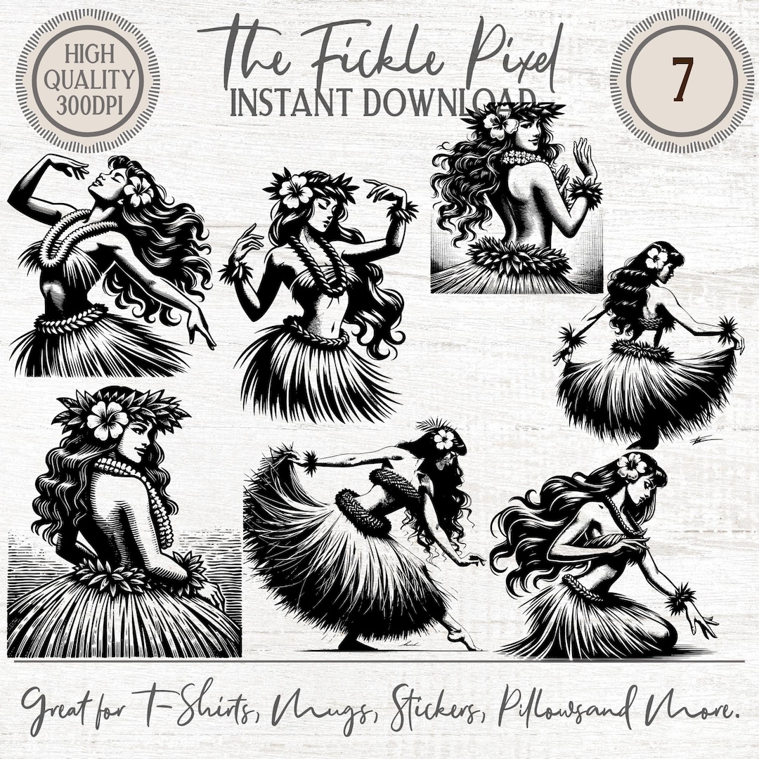 Hula Dancer PNG SVG Graphic Bundle, Luau Ritual Clipart (commercial Use ...