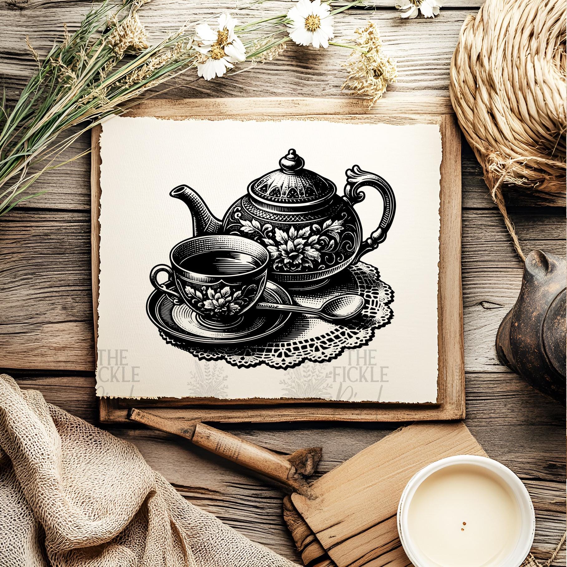 Victorian Tea Party Clipart, Victorian Tea Time Png Bundle, Vintage Tea ...