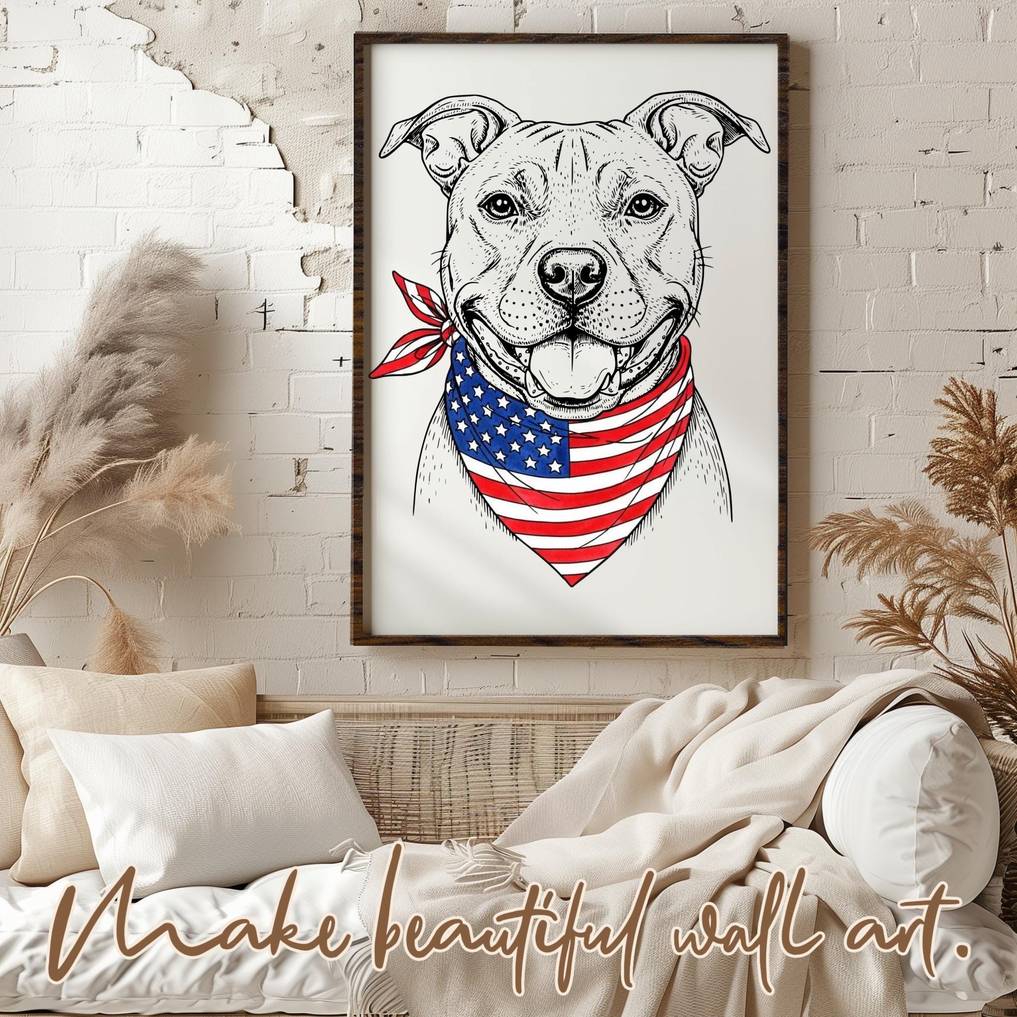 Patriotic Pit Bull PNG Clipart | American Flag Bandana Dog | T-shirt ...