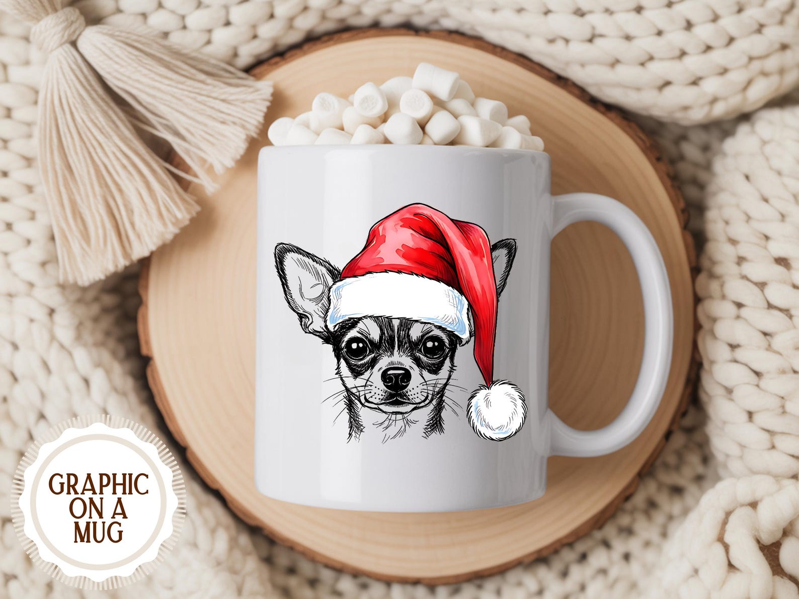 Festive Chihuahua Santa Hat PNG, Christmas Dog Clipart, Holiday Pet ...