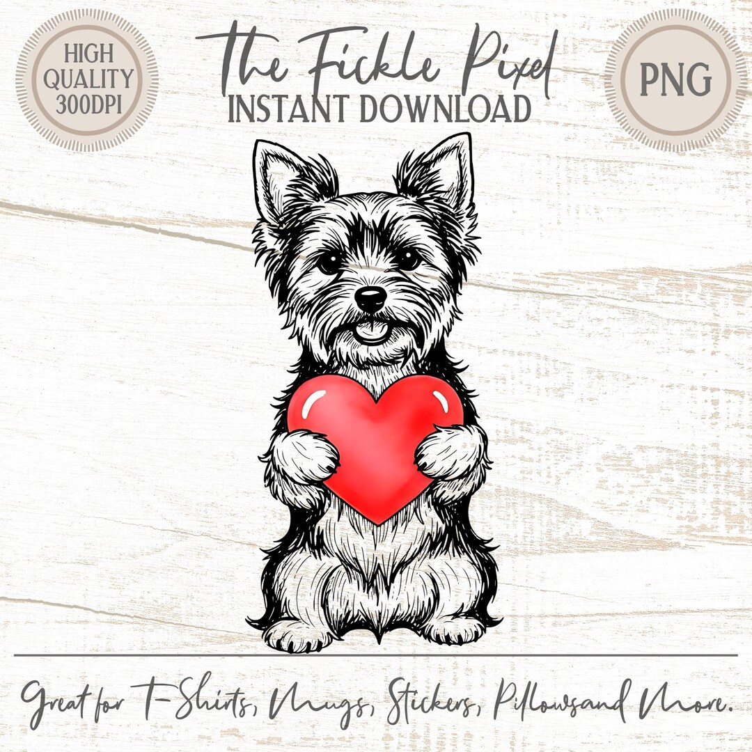 Yorkie Valentine PNG, Dog Heart Clipart, Yorkshire Terrier Love ...