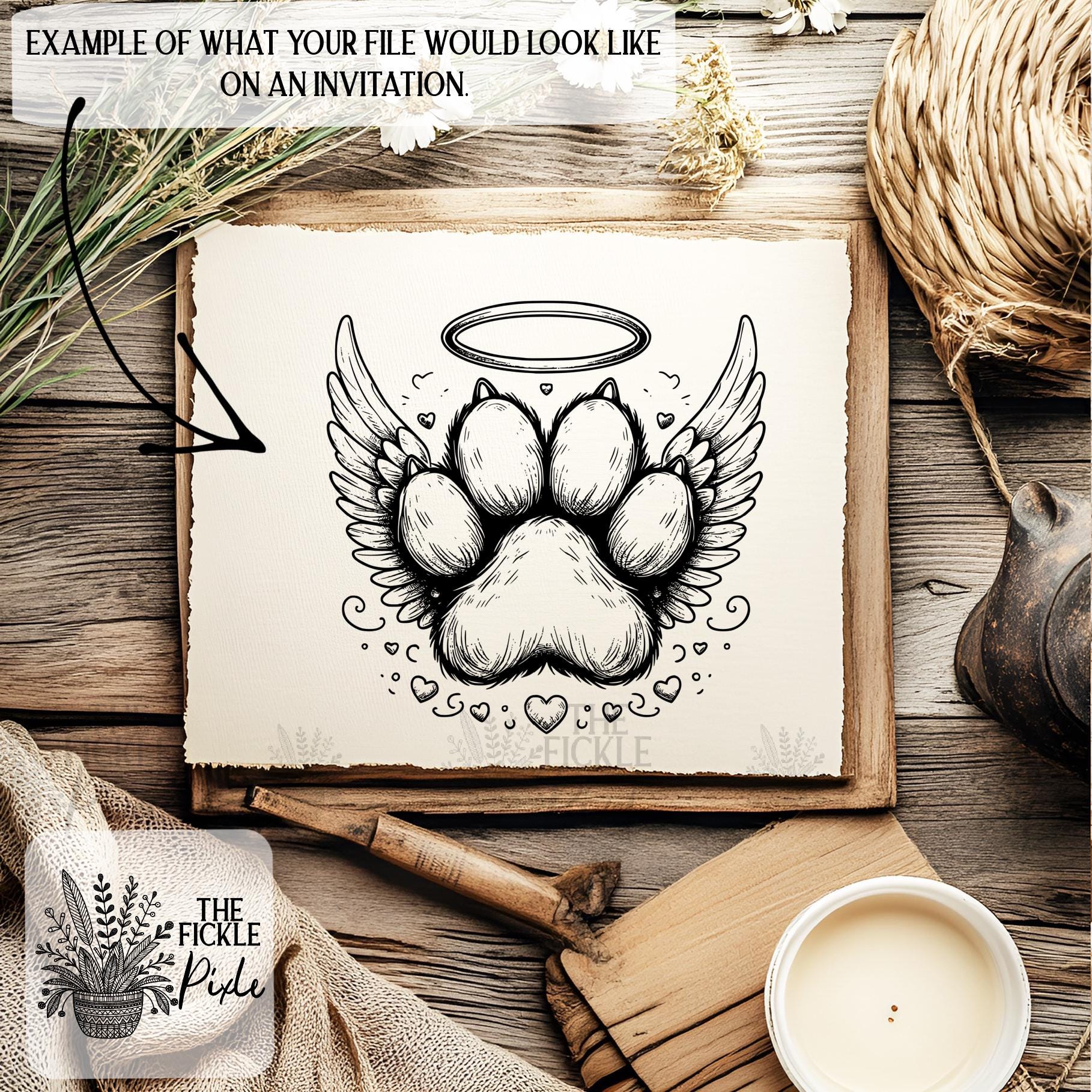 Pet Memorial Paw Print With Angel Wings SVG PNG (digital Download) - Etsy